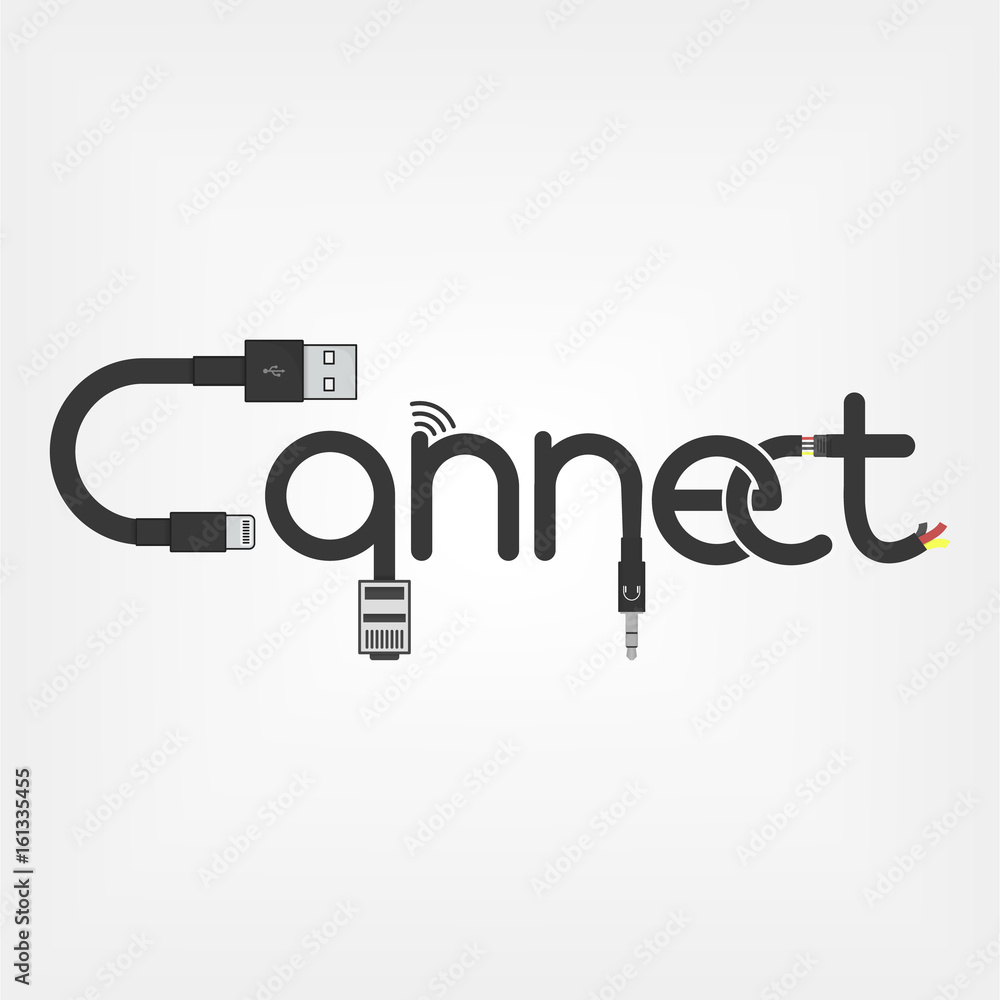 connect logo concept made of cables Stock Vector | Adobe Stock