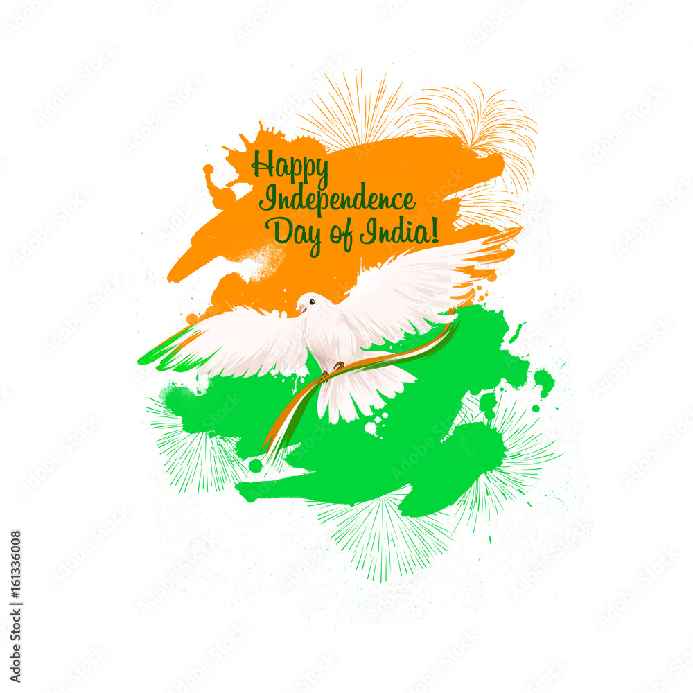 Independence day of India digital art illustration. National indian ...