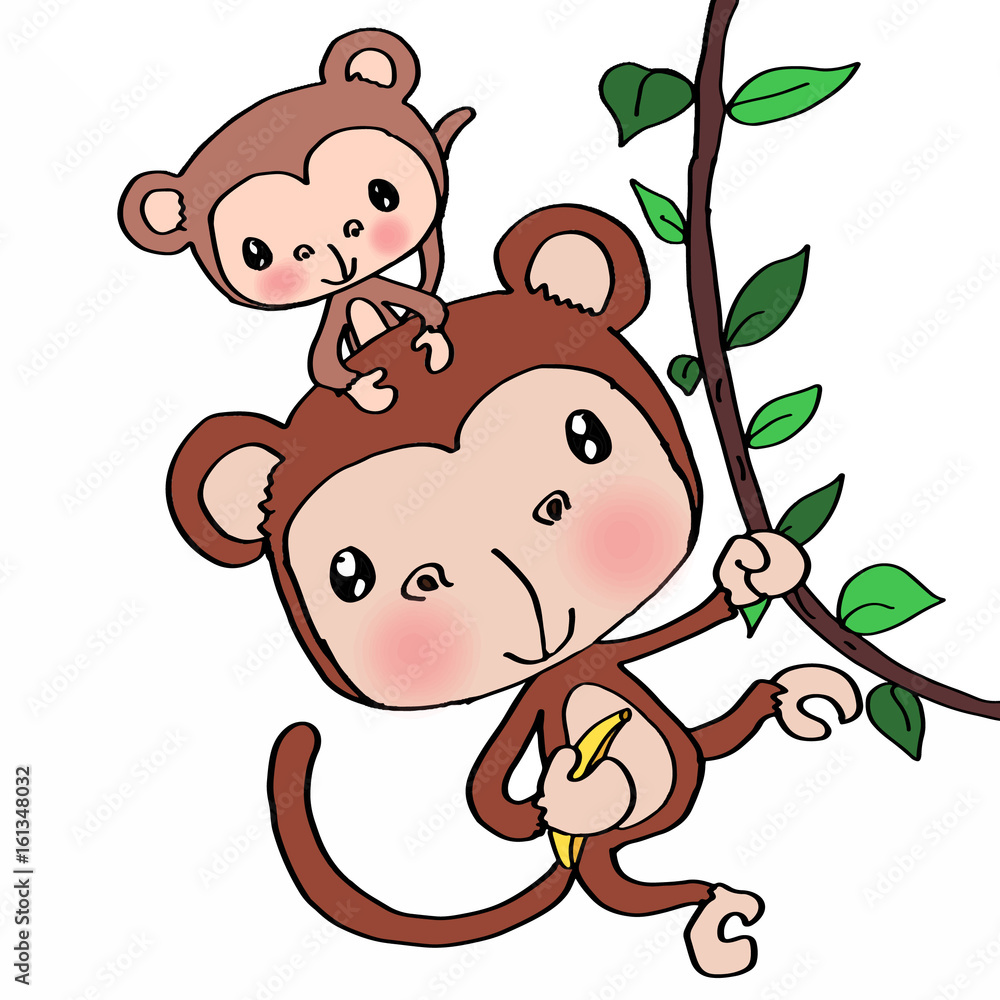 Cartoon Mom Monkey