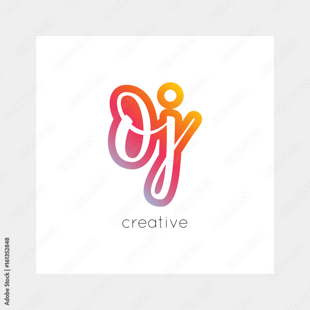 OJ logo, vector. Useful as branding, app icon, alphabet combination ...