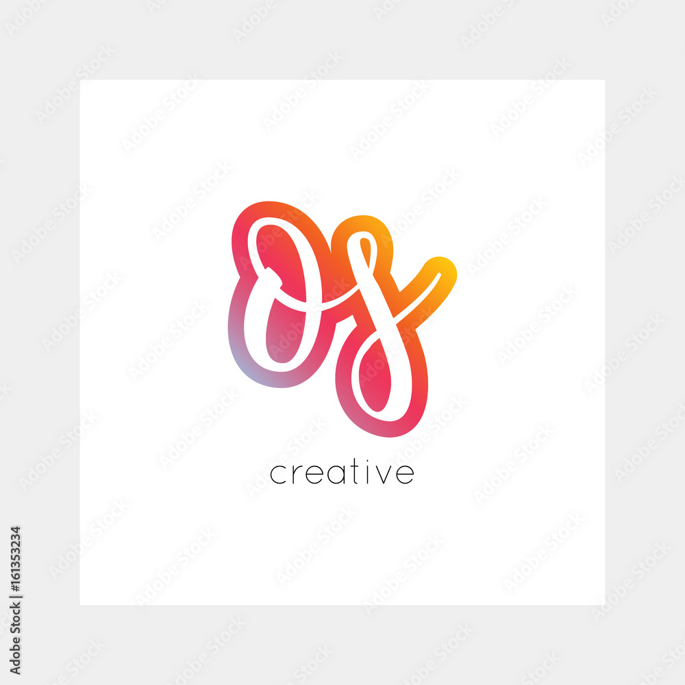 OS logo, vector. Useful as branding, app icon, alphabet combination ...