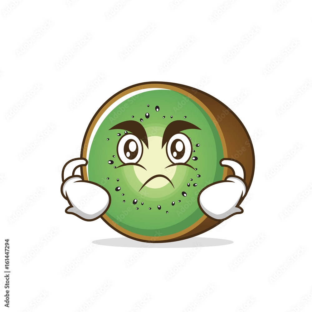 Angry kiwi fruit character cartoon Stock Vector | Adobe Stock