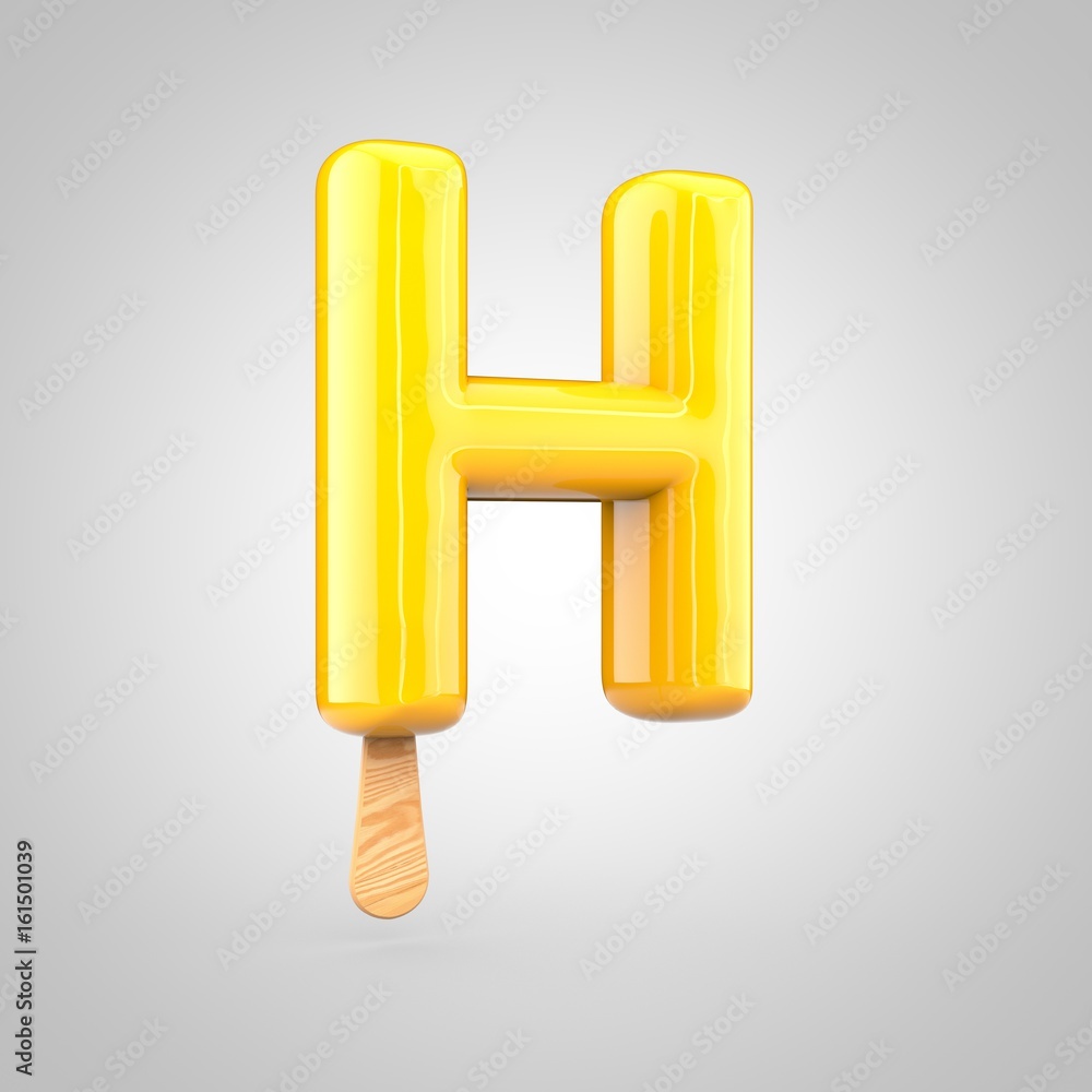 Ice cream letter H uppercase isolated on white background Stock ...