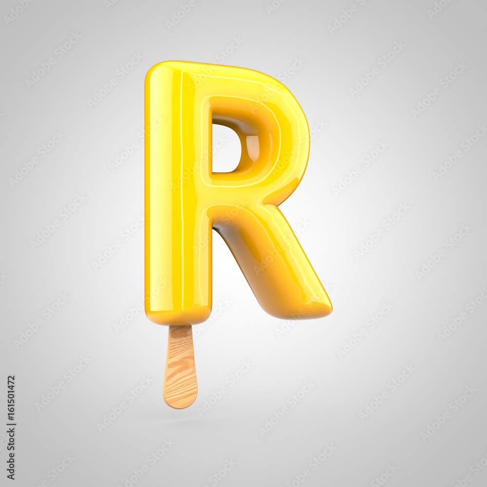 Ice cream letter R uppercase isolated on white background Stock ...