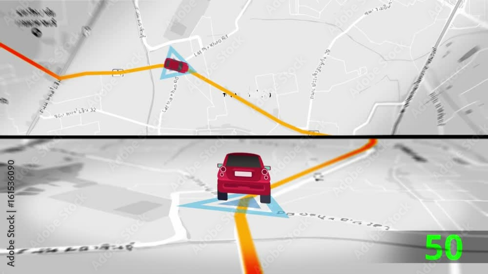 Vidéo Stock Animation of transportation car traveling to destination by ...