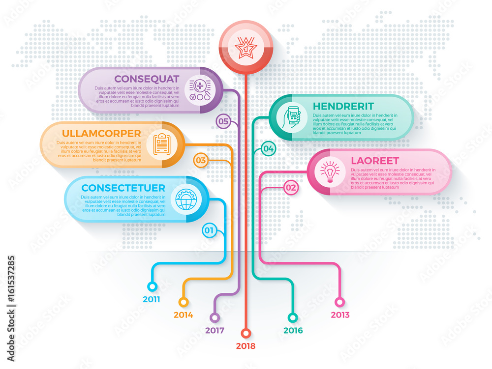 Tree infographics template with 6 branches options and root Stock ...