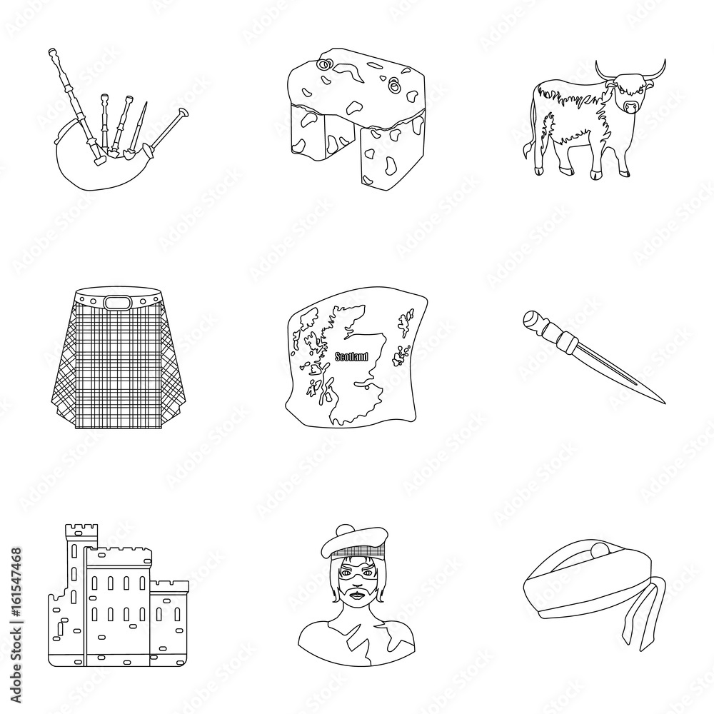 National symbols of Scotland. Scottish attractions. Scotland country ...