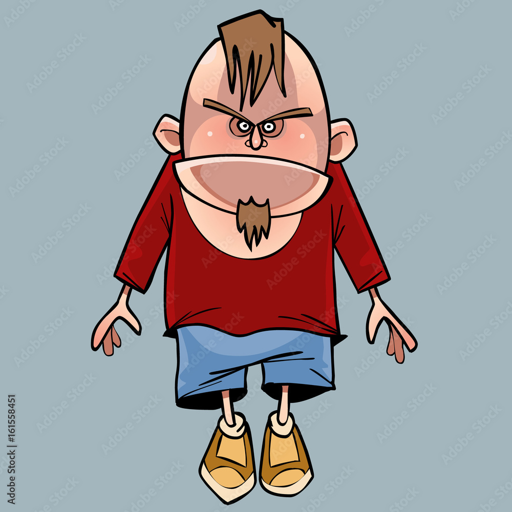 cartoon funny angry character man with a beard Stock Vector | Adobe Stock