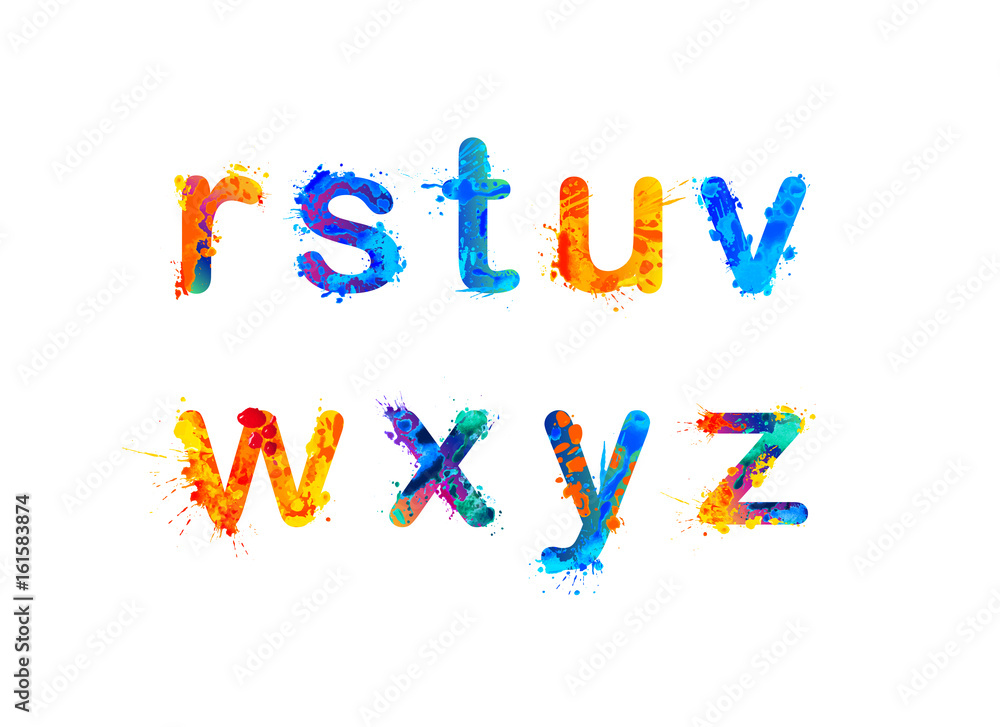 Alphabet. Letters r, s, t, u, v, w, x, y, z. Part 3 of 3 Stock Vector ...