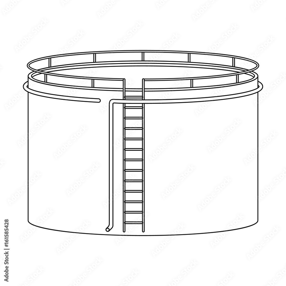 Oil storage tank.Oil single icon in outline style vector symbol stock ...