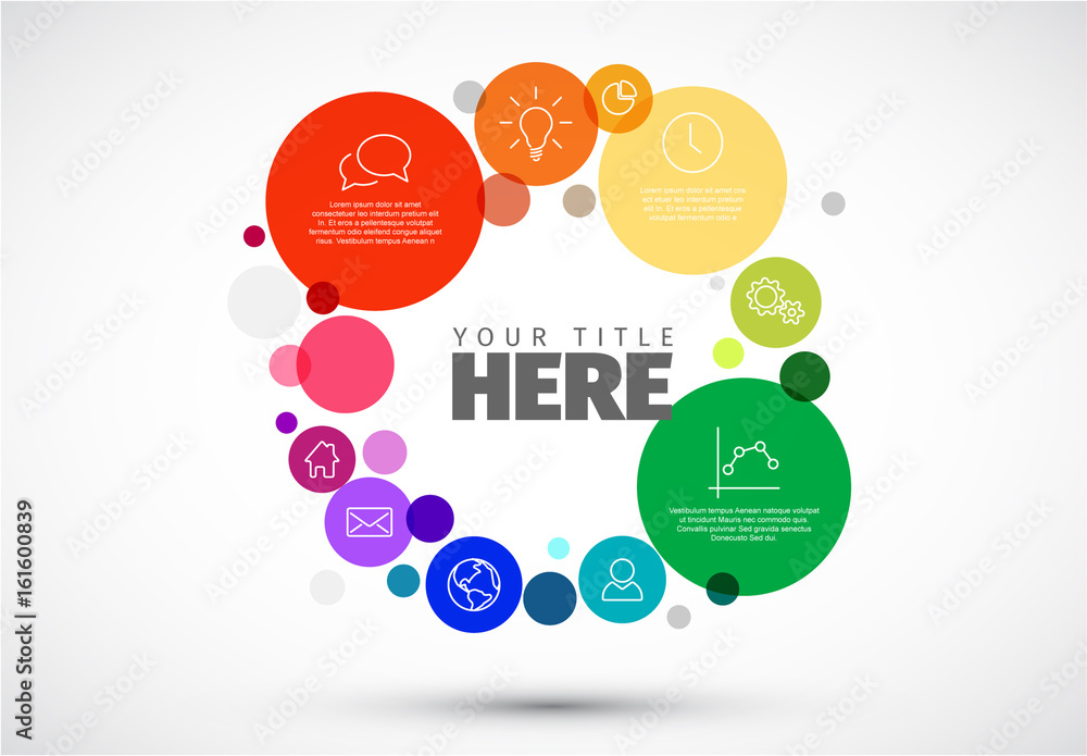 Circular Color Overlay Infographic 1 Stock Template | Adobe Stock
