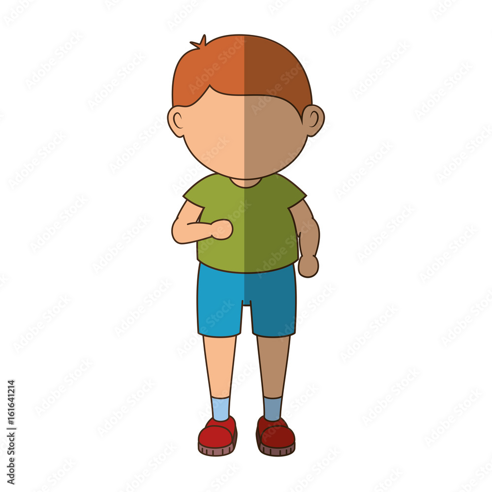 Cartoon Kid Standing Up