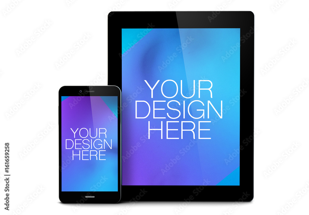 Floating Devices Mockup Stock Template | Adobe Stock