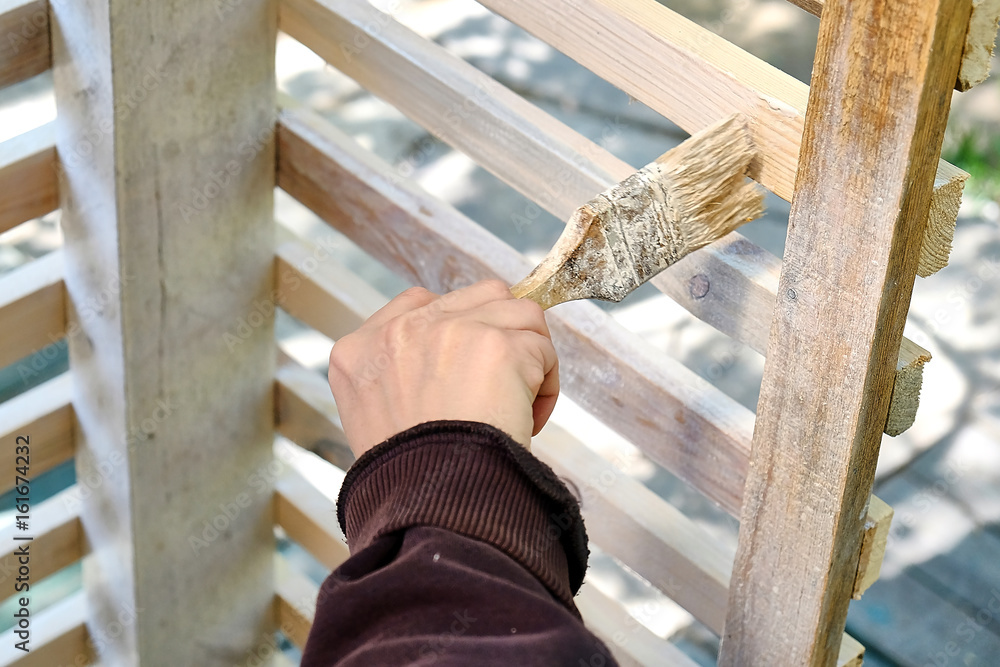 painting wooden slats Stock Photo | Adobe Stock