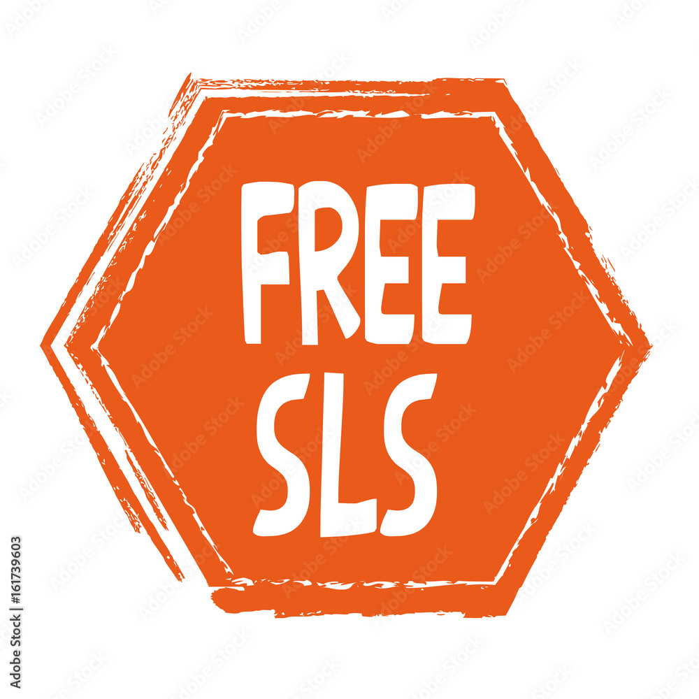 Free SLS hand drawn label isolated vector illustration. Healthy ...