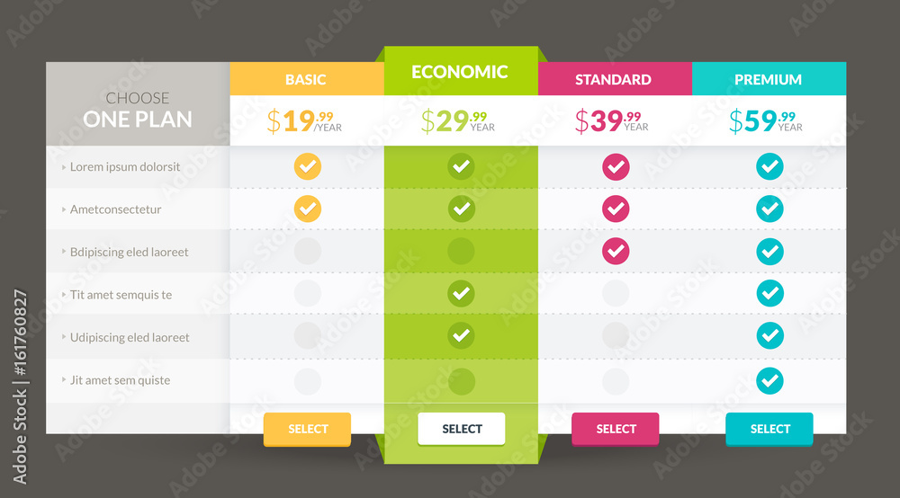 Vetor de tableau tarif do Stock | Adobe Stock