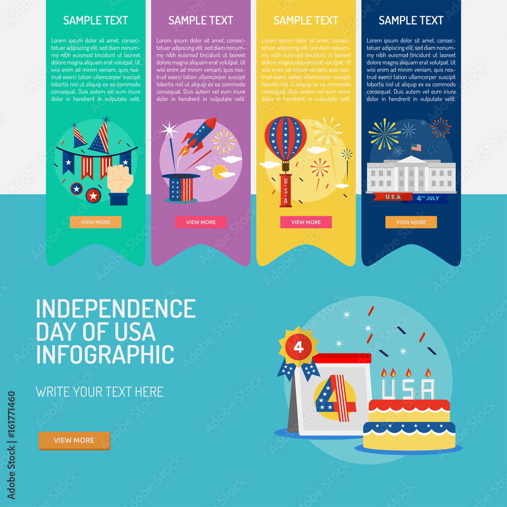 Infographic Independence Day of USA Stock Vector | Adobe Stock