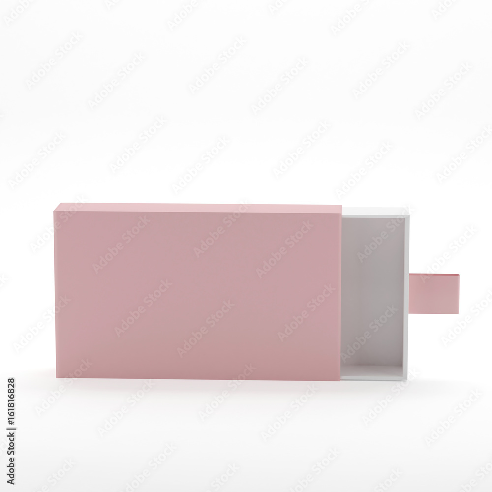 Elegant Sliding Box Mock-Up Template On Isolated White Background, 3D ...