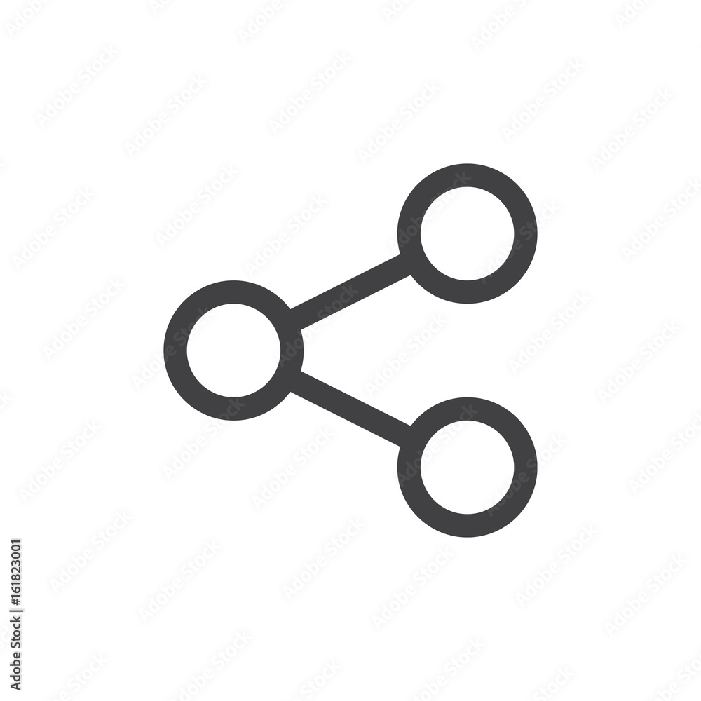 Share line icon, outline vector sign, linear style pictogram isolated ...