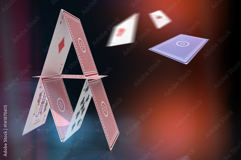 Composite 3d image of vector image of card castle Stock Photo | Adobe Stock