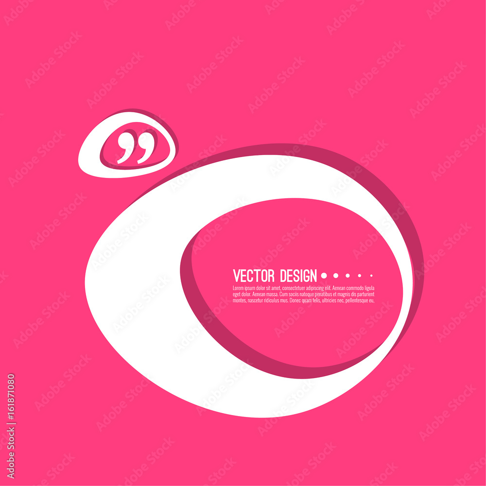 Quotation Mark Speech Bubble. Quote sign icon. Empty template form for ...