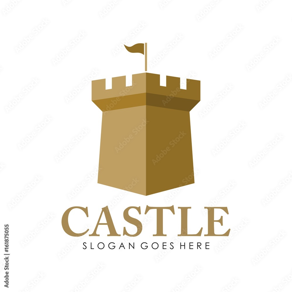 Castle logo, icon, and illustration vector Stock Vector | Adobe Stock