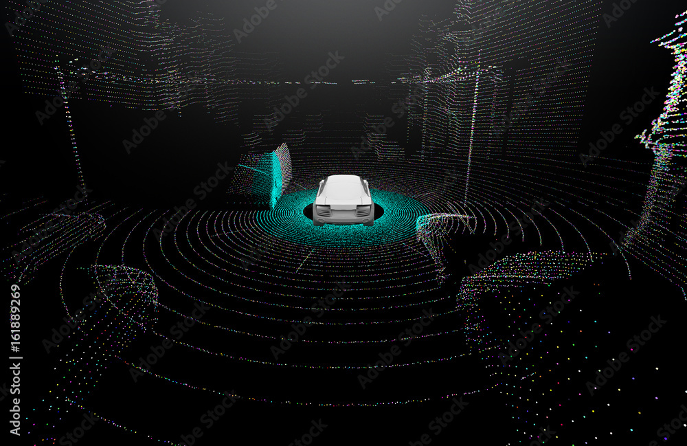 Self-driving car LIDAR technology Stock Illustration | Adobe Stock