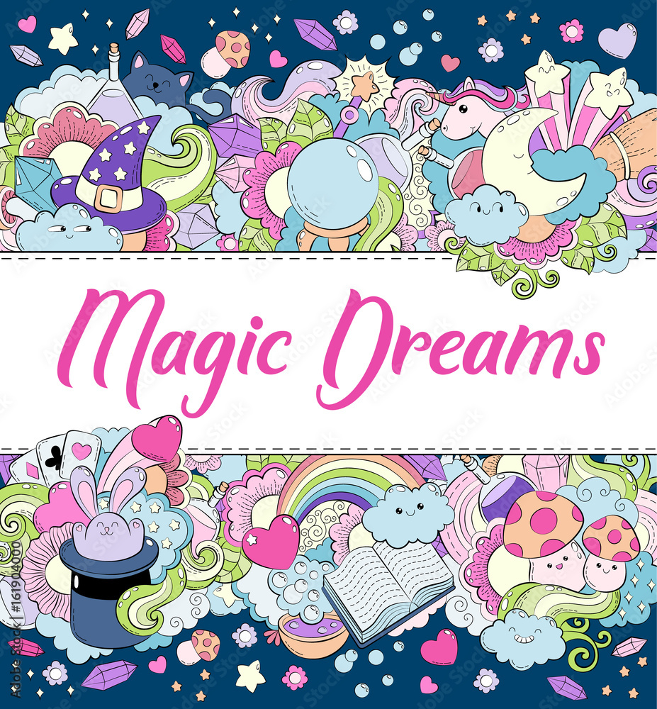 Magic dreams background, wallpaper, texture, postcard, card. Template ...