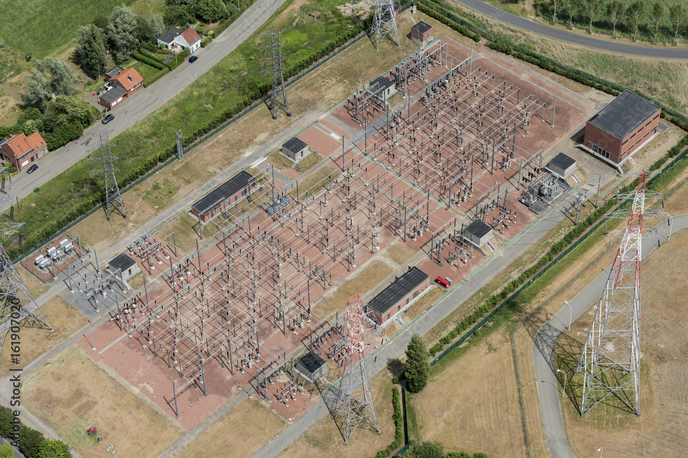 aerial picture of Engie Electrabel installations near the Scaldis ...
