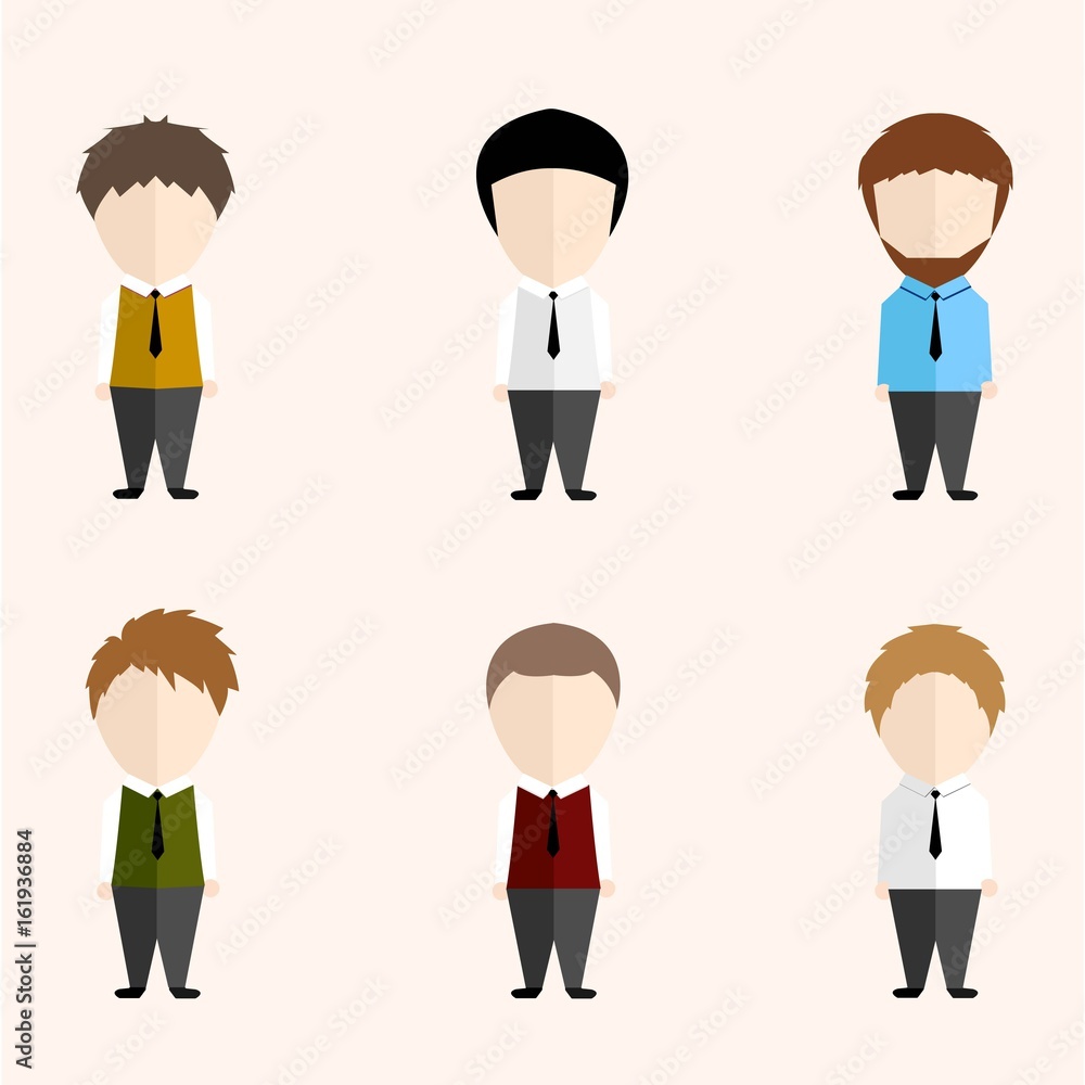 infographic cartoon cute man with good looking in formal suit vector ...