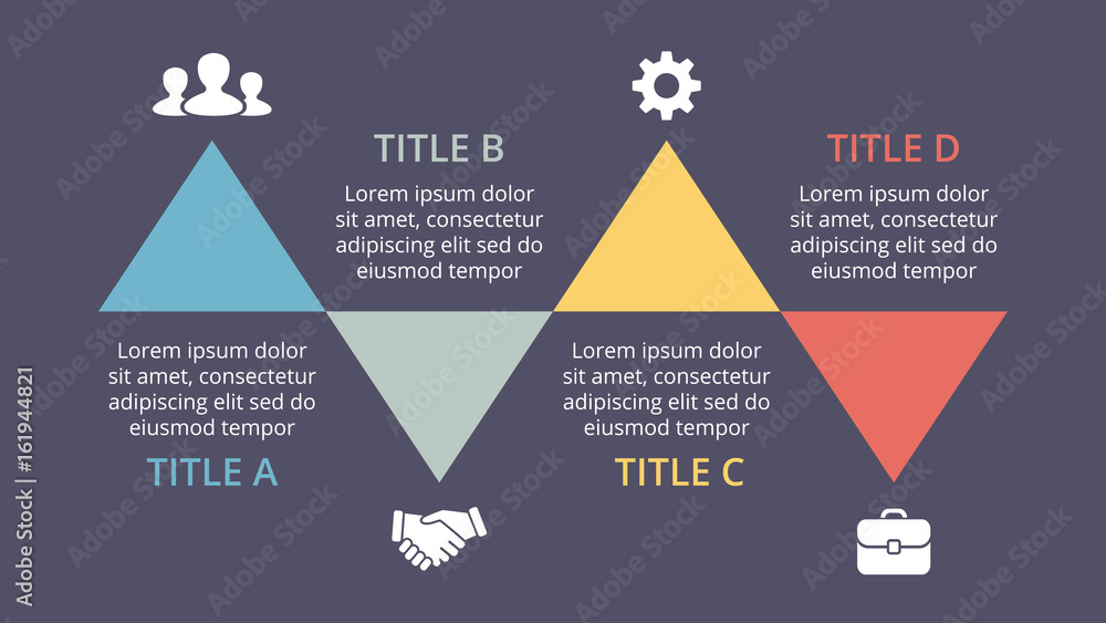 Vector triangles timeline infographic, cycle diagram, graph ...
