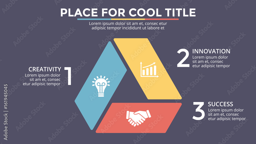 Vector circle arrows infographic, cycle diagram, triangle graph ...