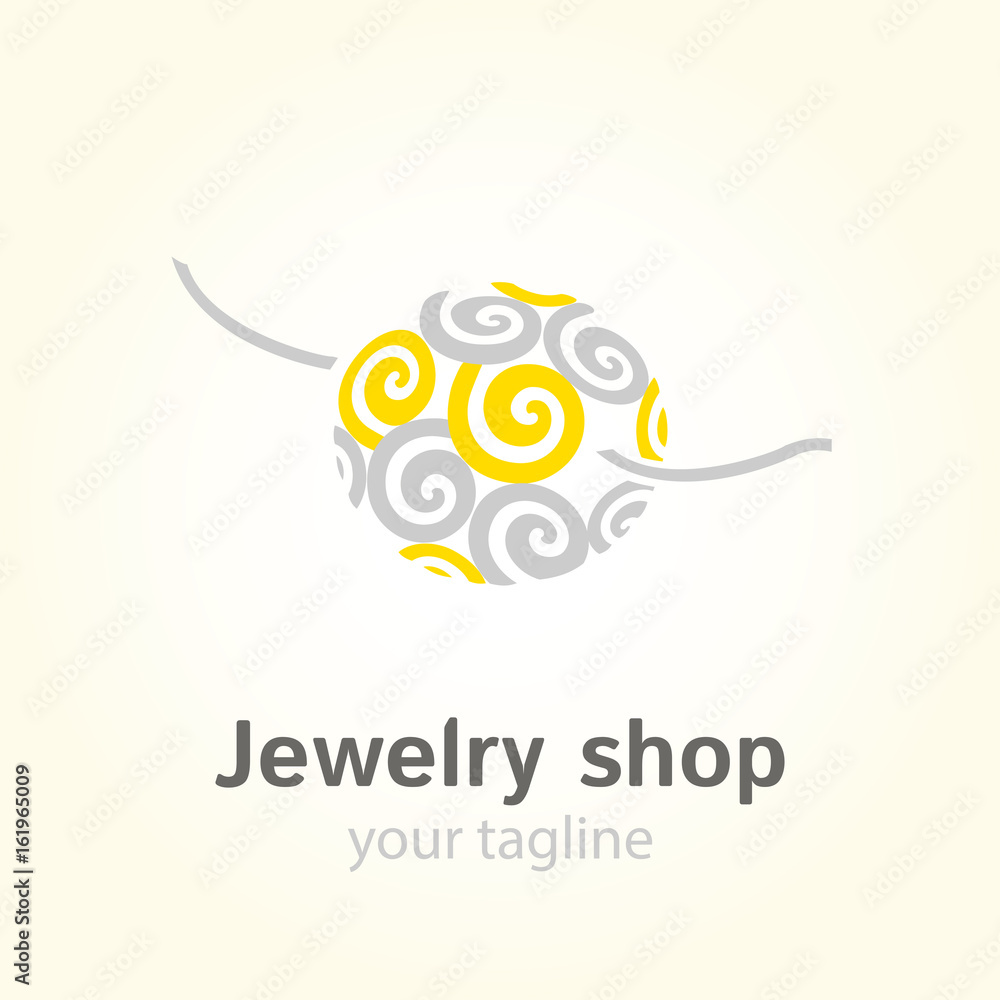Vector logo template for jewelry shop or store. Bead with ether symbol ...