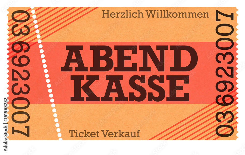 Abendkasse -Vintage Design Retro Style Classic Ticket - Ticket Shop ...