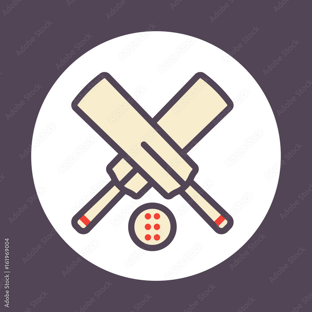 Cricket icon with outline Stock Vector | Adobe Stock