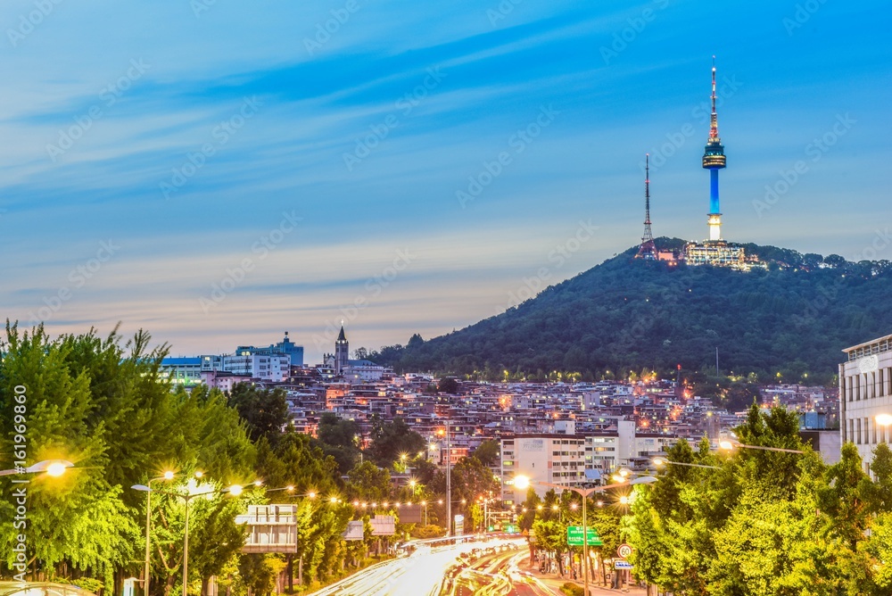 itaewon city skyline in seoul korea Stock Photo | Adobe Stock