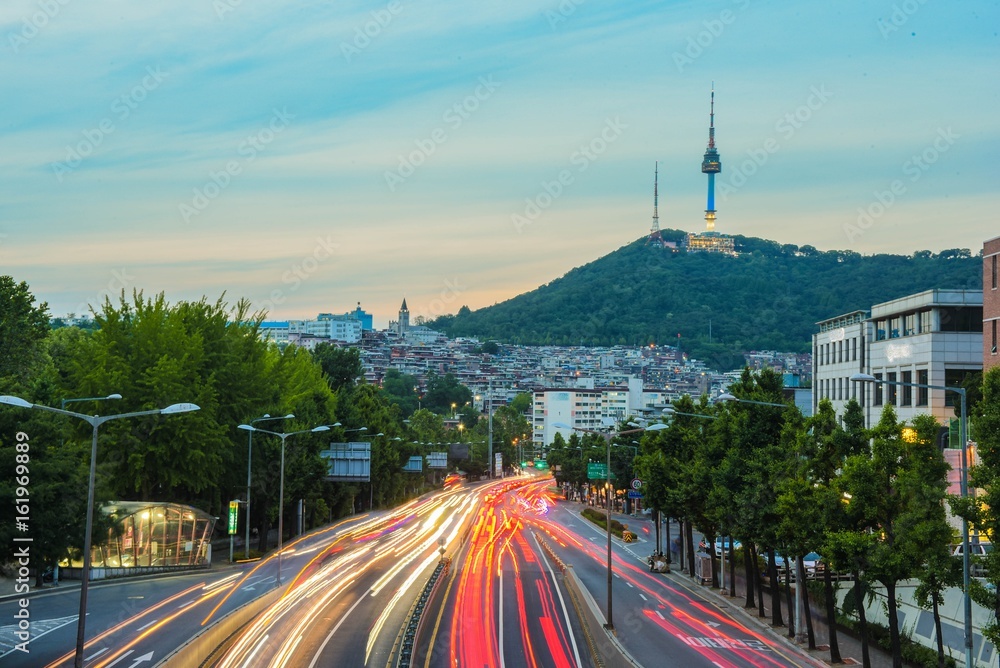 itaewon city skyline in seoul korea Stock Photo | Adobe Stock