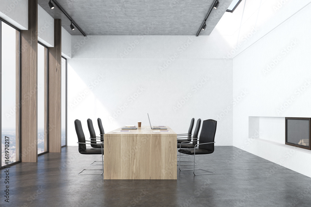 Conference room interior, front view Stock Illustration | Adobe Stock