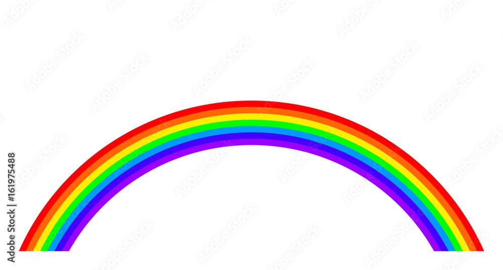 Rainbow Illustration On White Background Rainbow Bands In The Seven