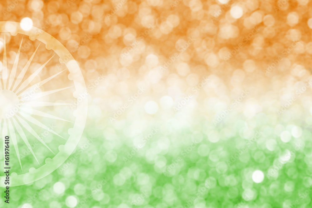 Abstract blur background design of India flag and bokeh for ...