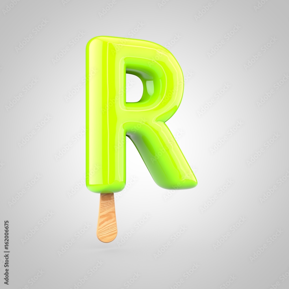 Ice cream letter R uppercase isolated on white background Stock ...