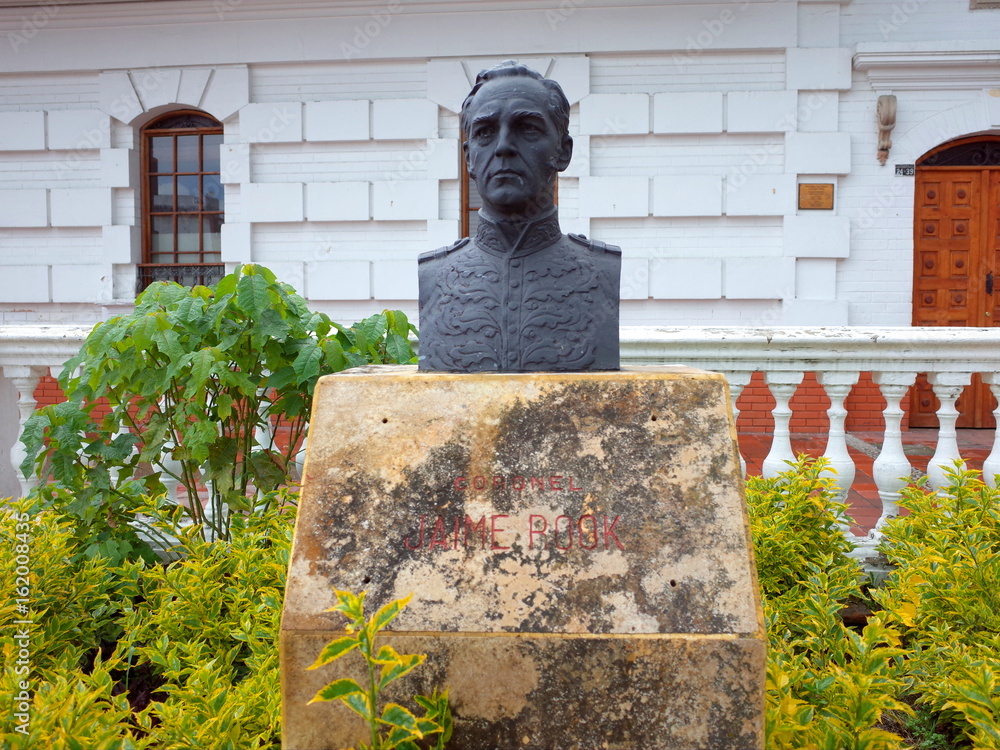 A bronze bust of James Rooke, commander of the British Legion who ...