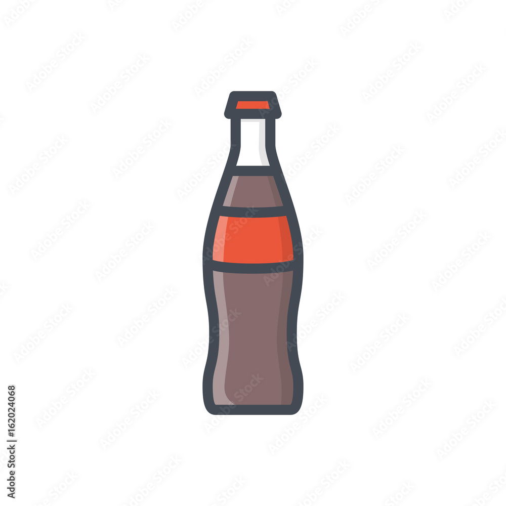 Glass Coke drink colored icon Stock Vector | Adobe Stock