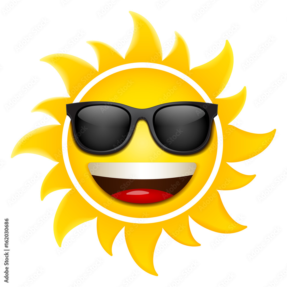 happy sun - comic illustration Stock Vector | Adobe Stock