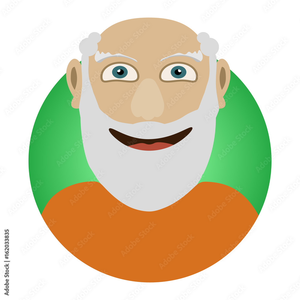 Happy Old Man Smiley Face