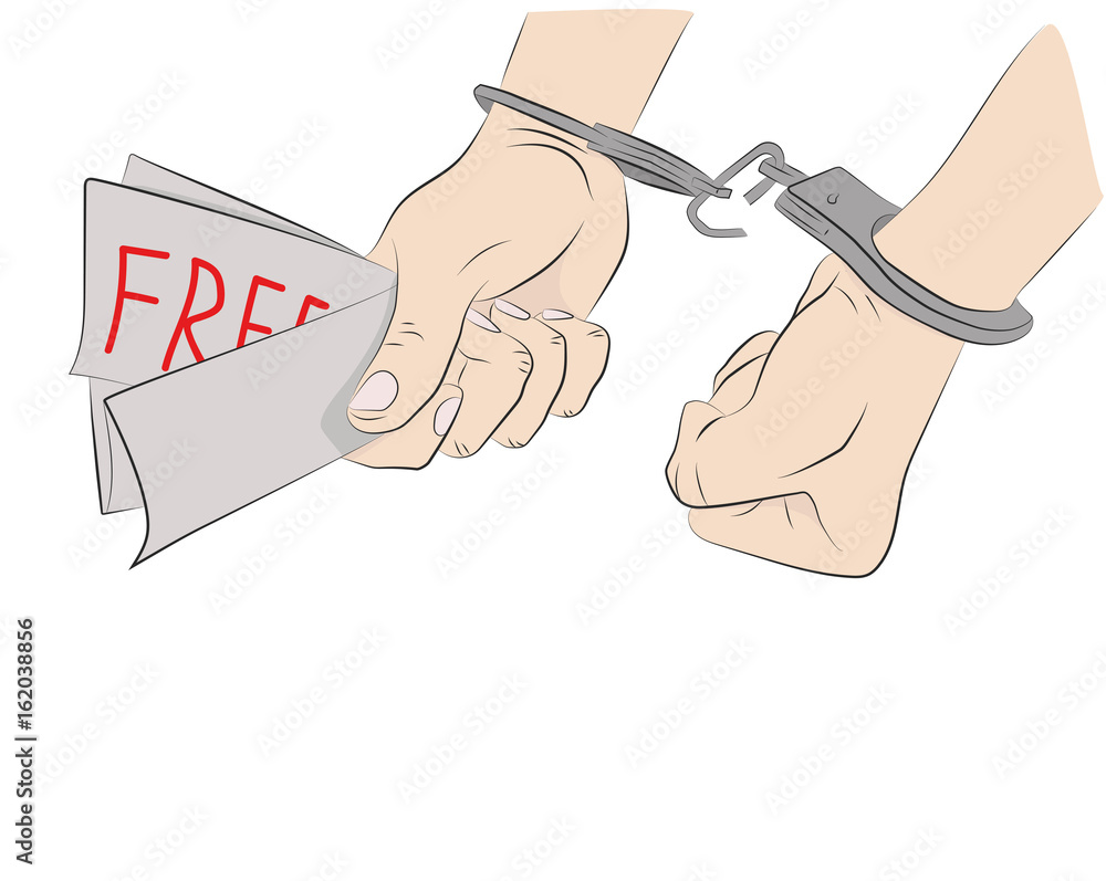 Hands with broken shackles. The concept of freedom and independence ...