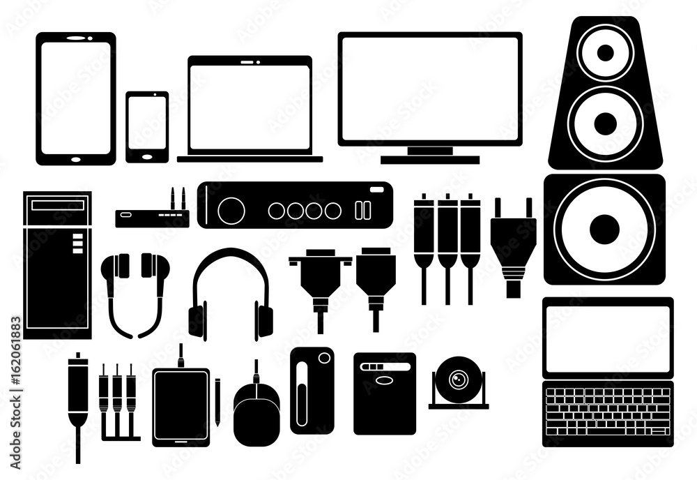 IT gadget icon set on transparent background Stock Vector | Adobe Stock