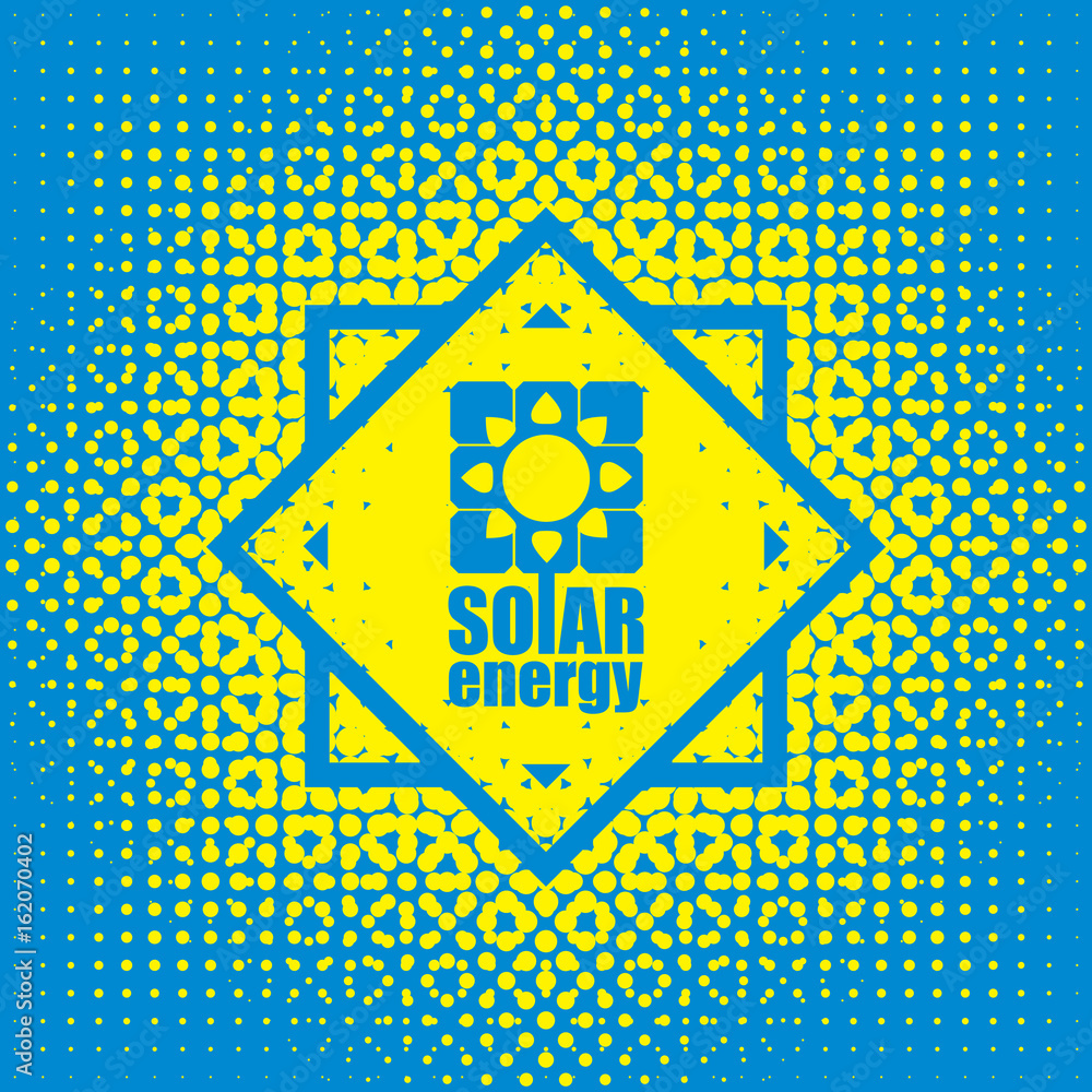 Vector banner of solar energy. The concept of green energy with the ...