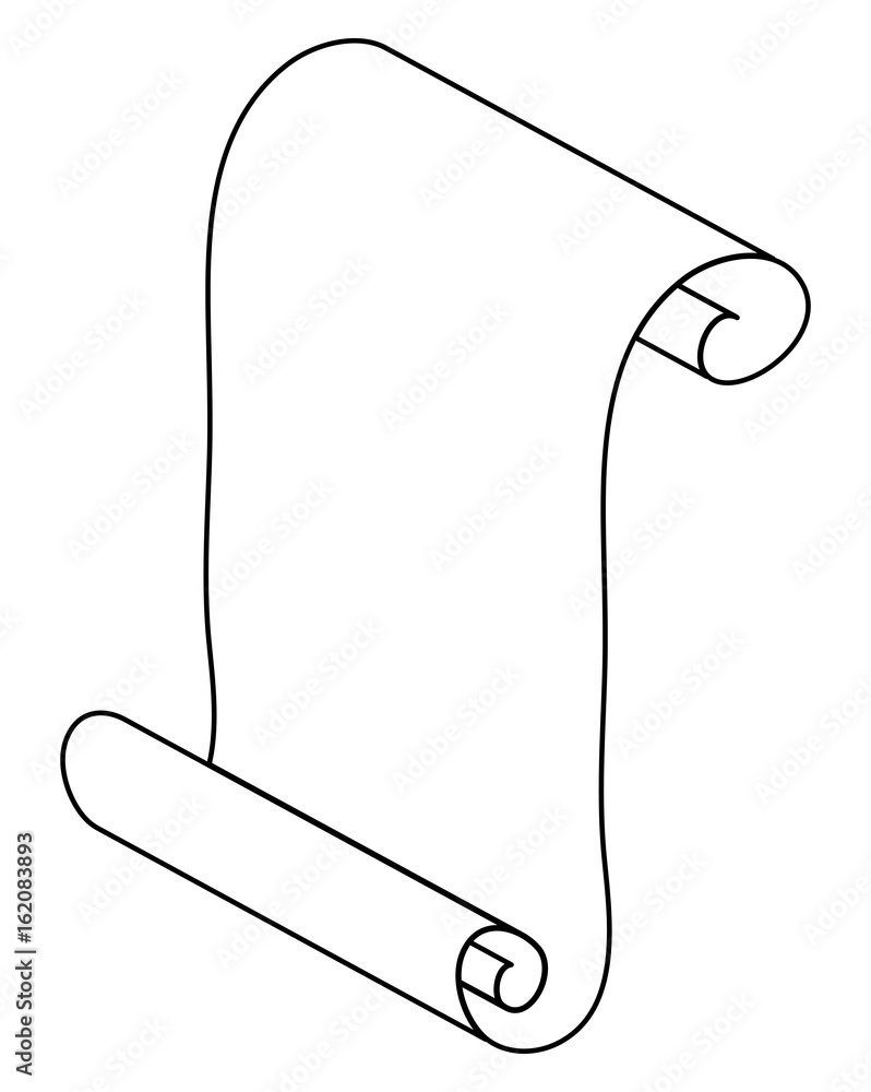paper scroll outline silhouette vector symbol icon design. Beautiful ...