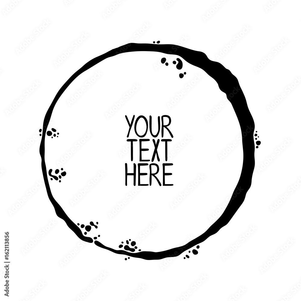 Round frame. Your text here. Isolated vector object on white background ...